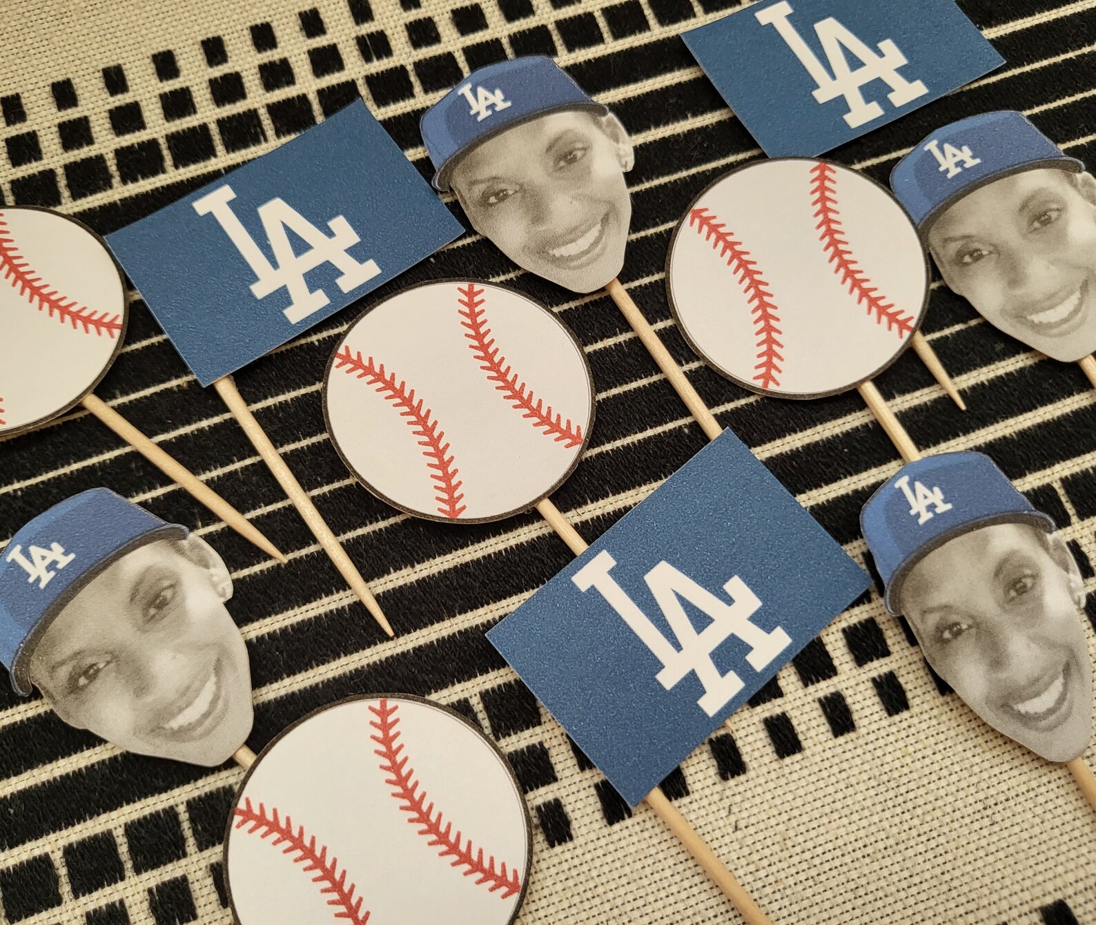 LA Dodgers Cupcake Toppers - Etsy