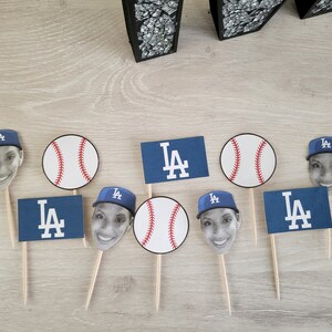 LA Dodgers Cupcake Toppers - Etsy