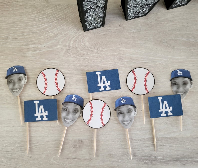 LA Dodgers Cupcake Toppers - Etsy