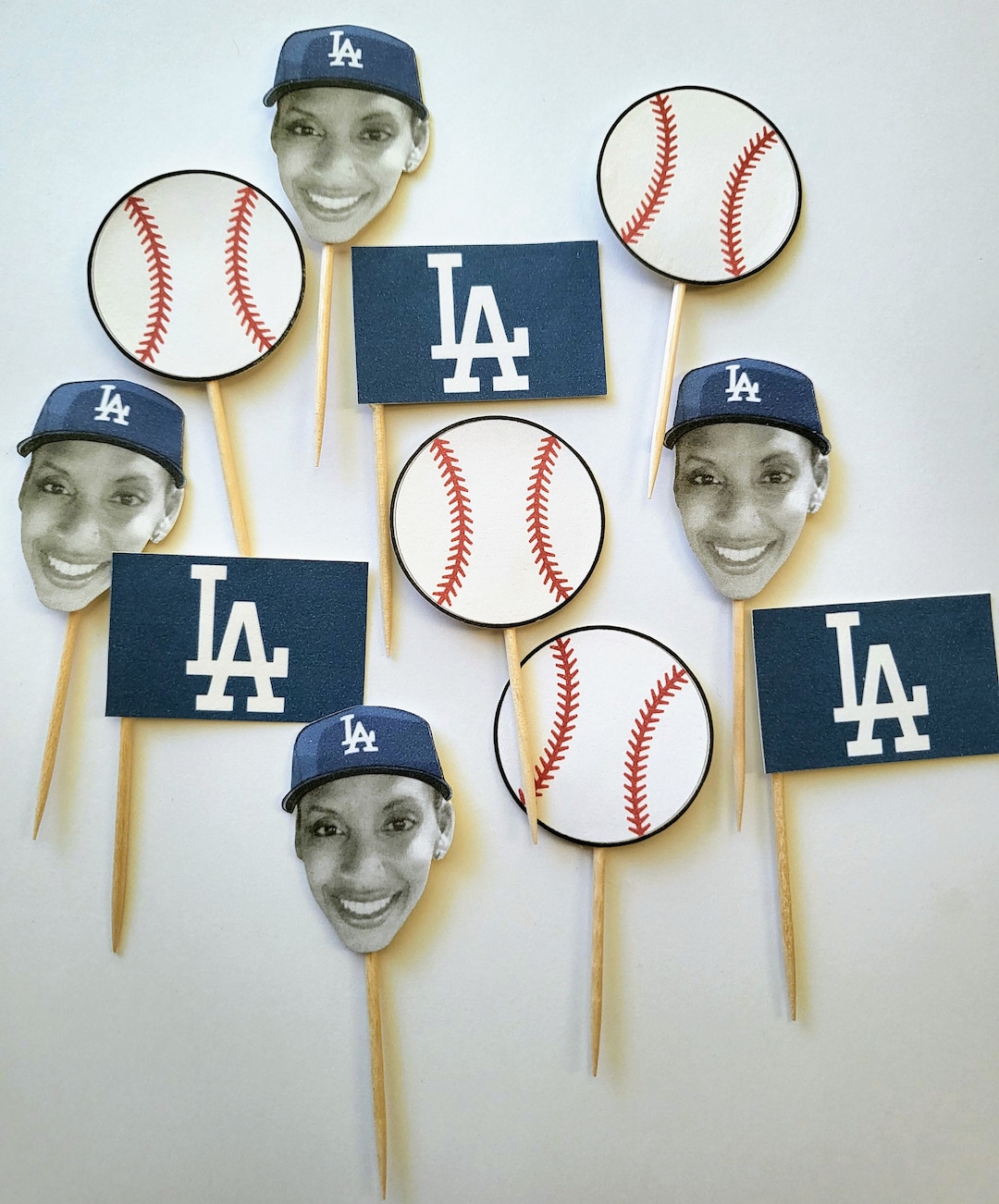 LA Dodgers Cupcake Toppers - Etsy