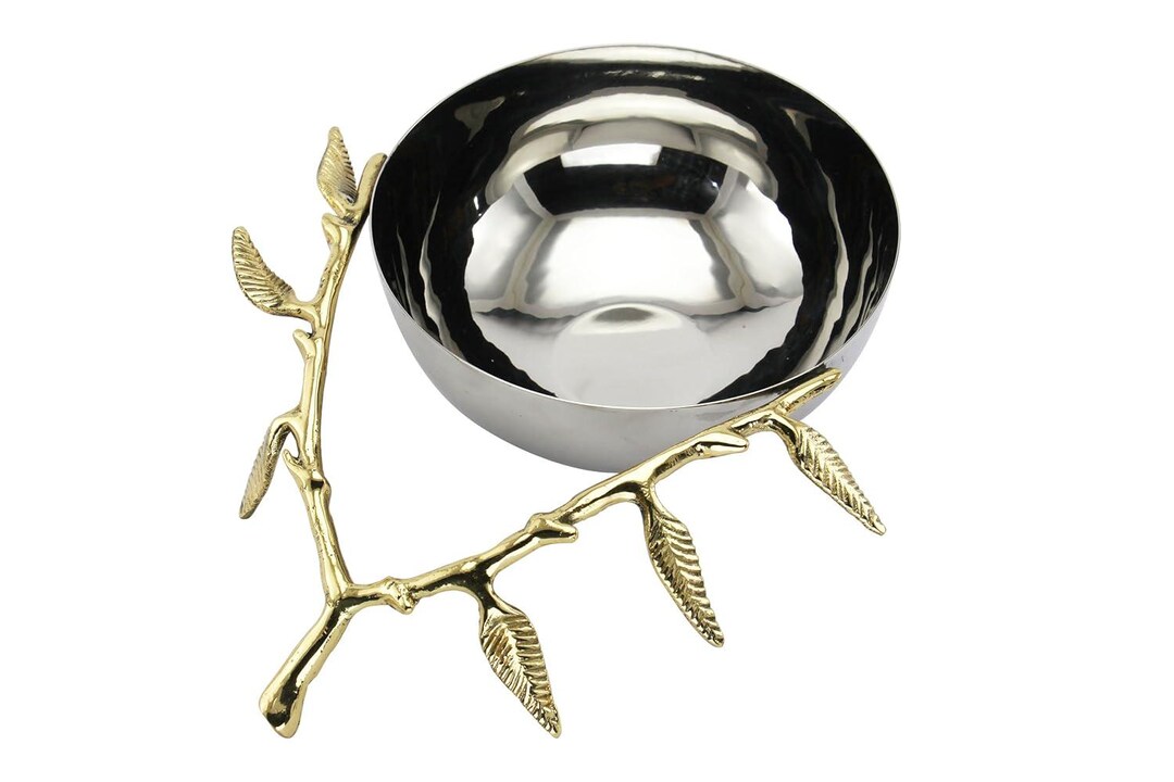 Kensho Stainless Steel Bamboo Nut Bowl - Silver/gold - Etsy