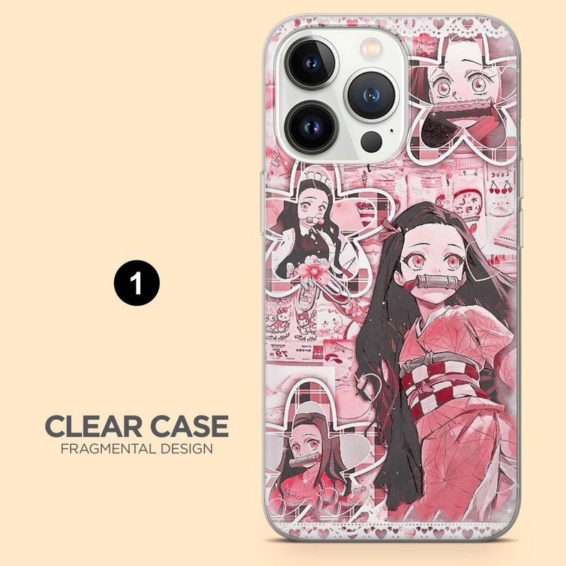 Demon Slayer Phone Case Nezuko Cosplay Cover for iPhone 15,14,13,12,11 ...