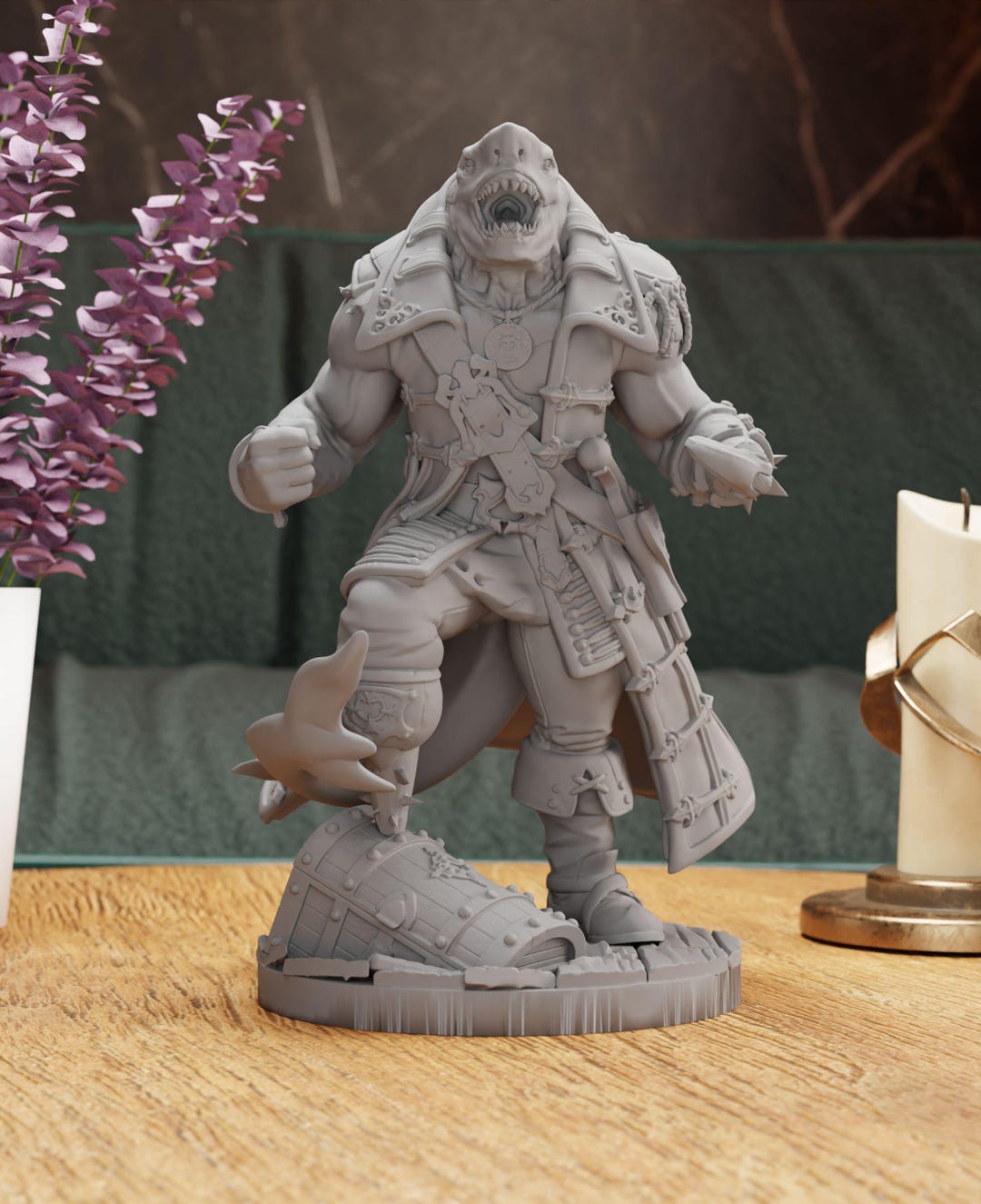 Shark Mutant Figurine Statue Maritime Warrior Figure Radiated Human ...