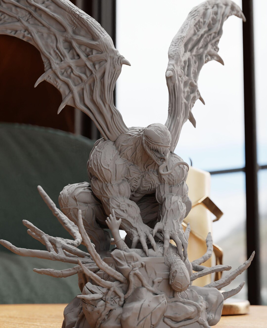 Venomous Symbiote Figurine Statue Spider-like Antihero Celebrating His ...