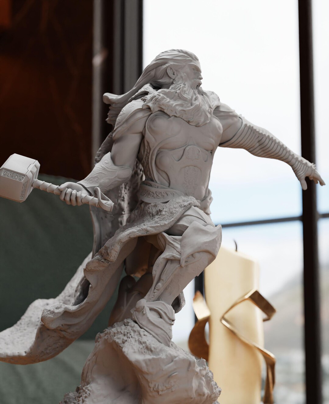 Thunder God Figurine Statue – the Elder Stormbringer Figure | Wisdom ...