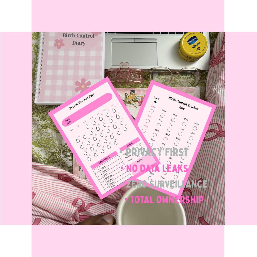 July Birth Control Log- Period Tracker- Unhackable Offline Health ...