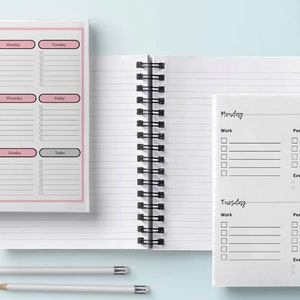 Weekly Bullet Journal Spread Printable Planner Layout Minimalist Weekly ...