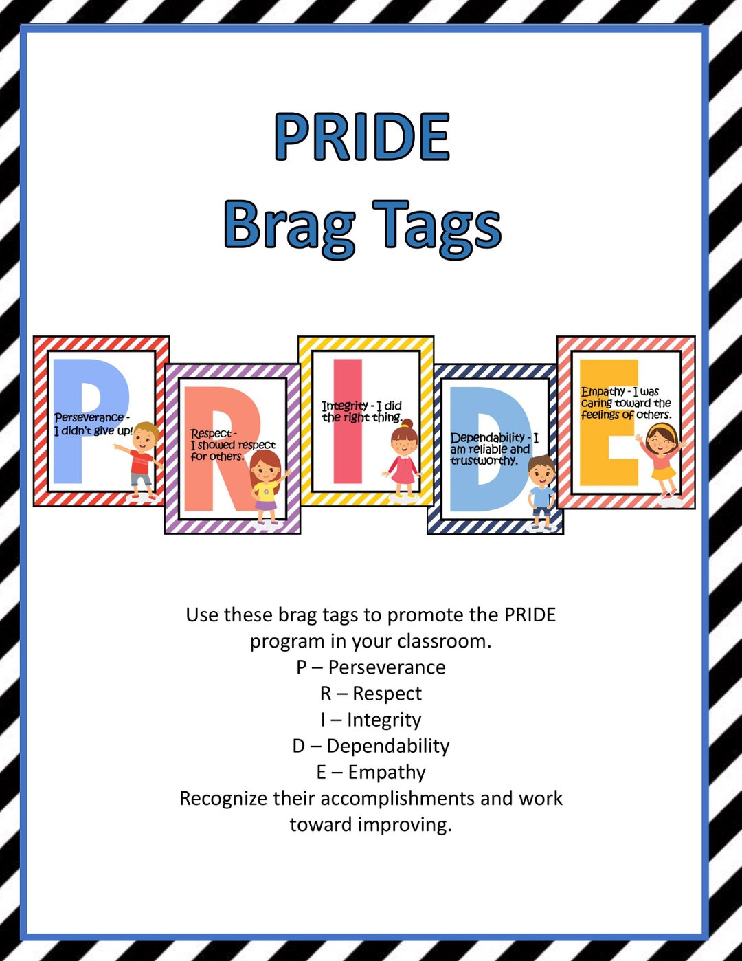 Brag Tags - PRIDE Character Traits Reward Tags - Etsy