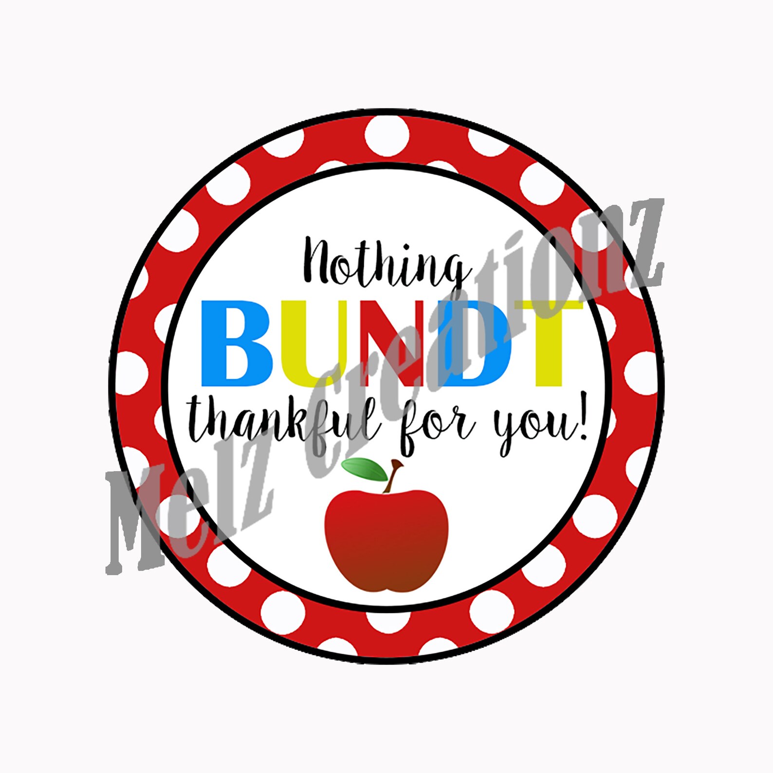 Teacher Appreciation Bundt Cake Tag - Printable on Paper or Sticker ...