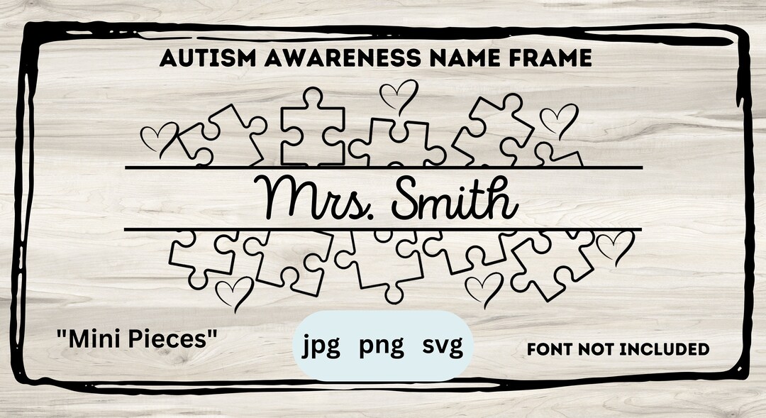 Autism Awareness Name Frame - Mini Puzzle Pieces - Etsy