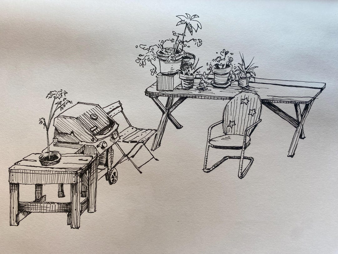 Grillin and Chillin (original Drawing) - Etsy