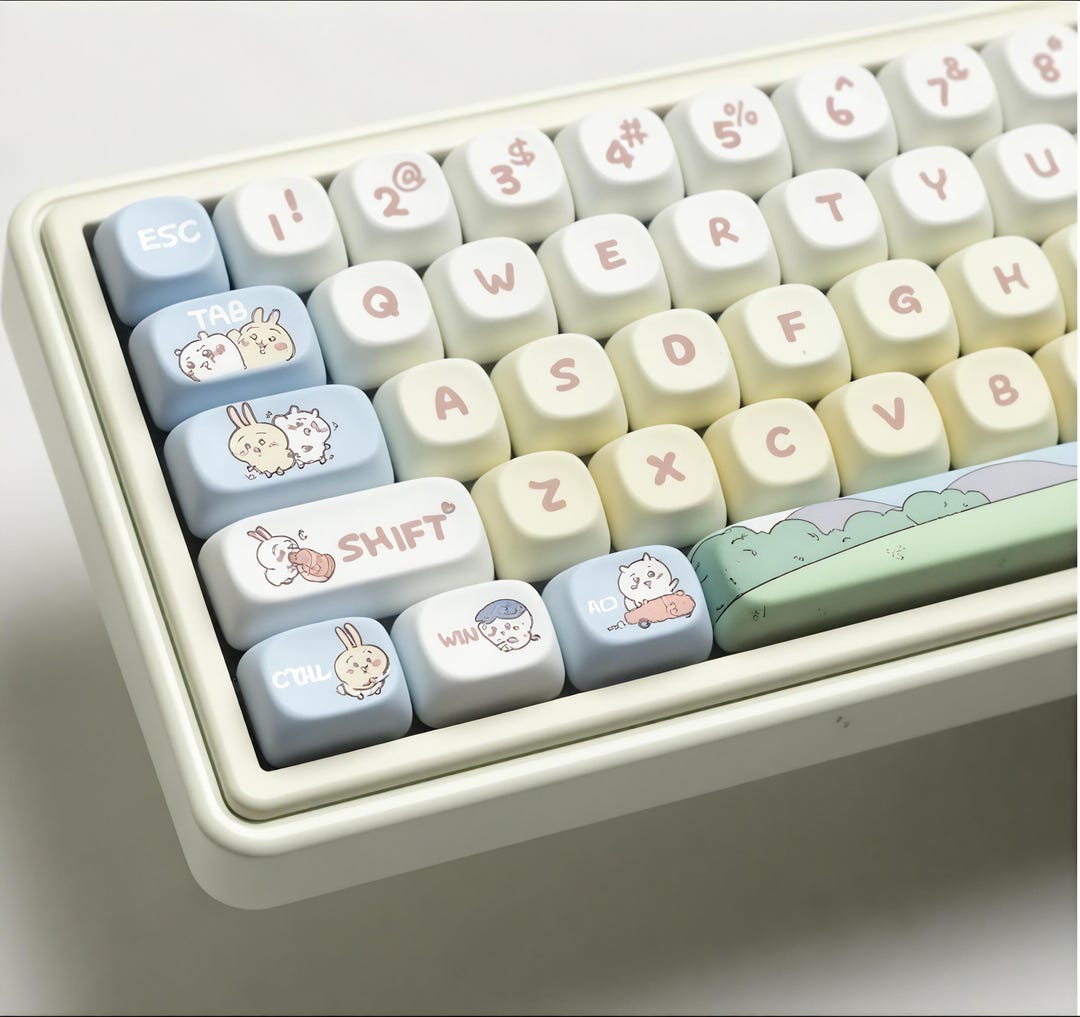 Niedliche Chikawa Theme Anime Keycap Set 141key PBT Benutzerdefinierte ...