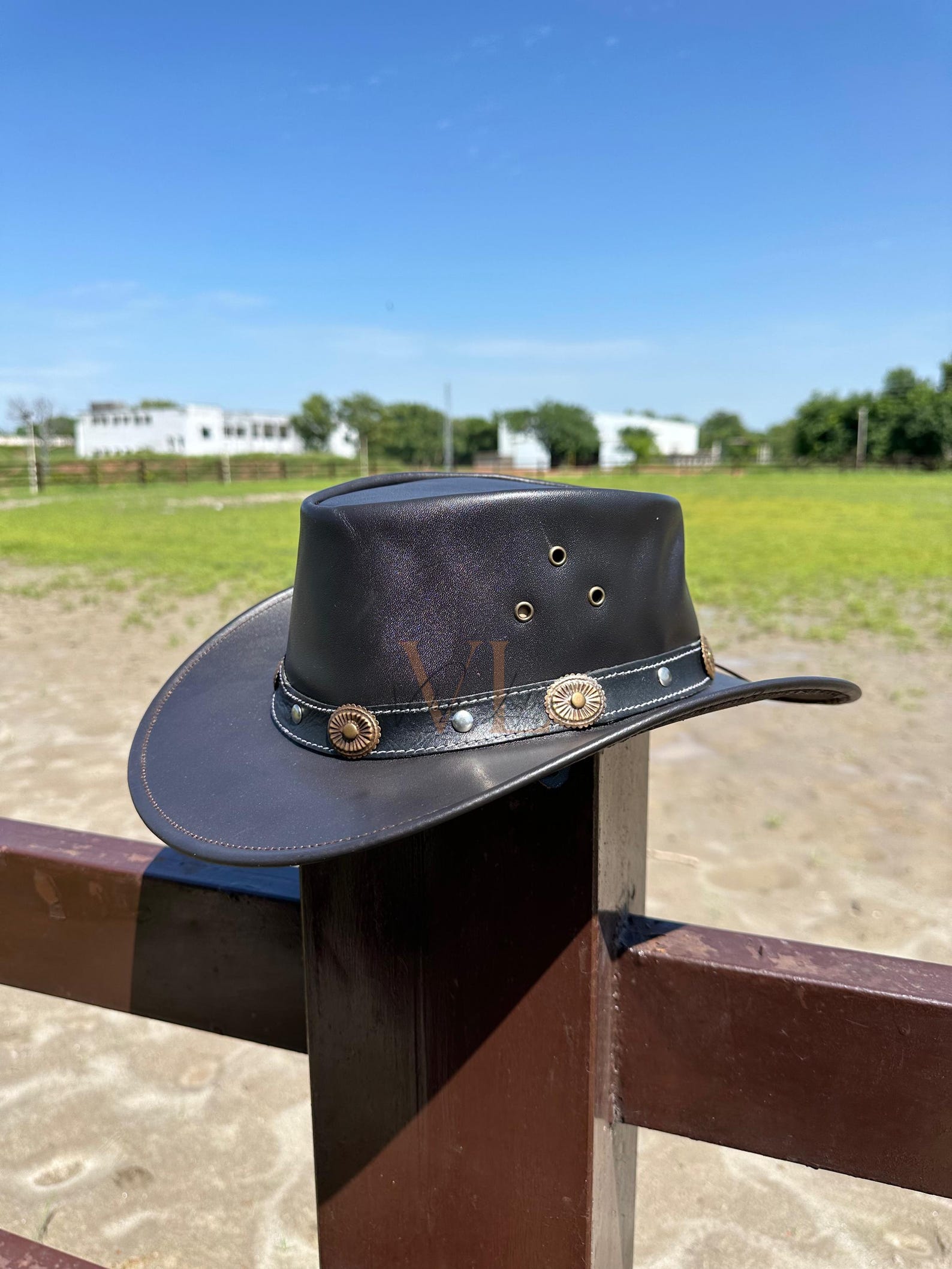Men's Real Leather Cowboy Western Style Hat Tan Vintage Style Cowboy ...