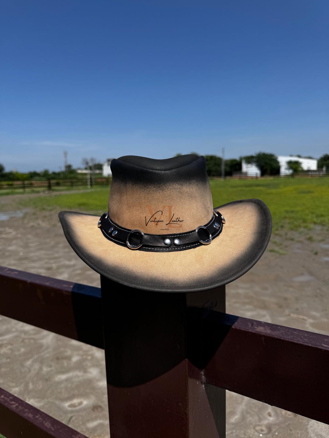 Western Style Camel Two Tone Cowboy Hat With Beautiful Strap Genuine ...