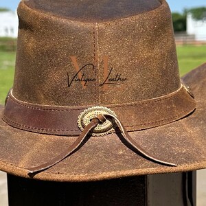 Australian Western Style Leather Vintage Brown Cowboy Hat Classical ...