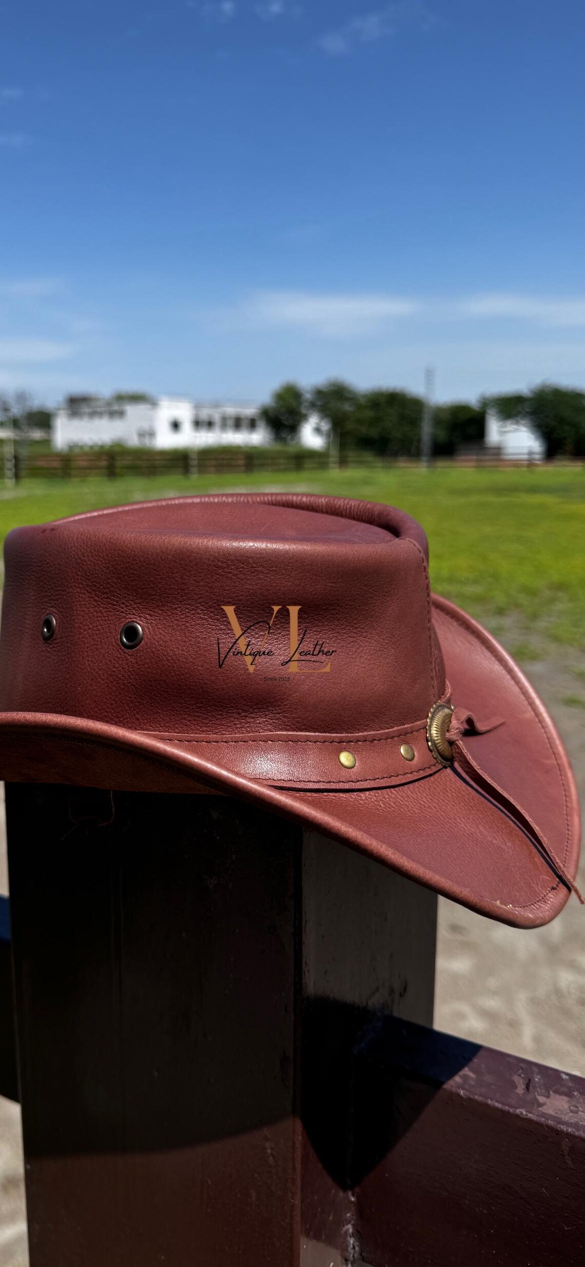 Australian Cowboy Hat Genuine Cowhide Leather Western Style Handmade ...