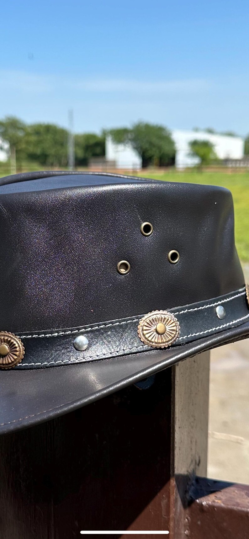 Men's Real Leather Cowboy Western Style Hat Tan Vintage Style Cowboy ...