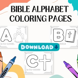 Bible Alphabet Coloring Pages for Toddlers, Preschoolers, and Kids - Etsy