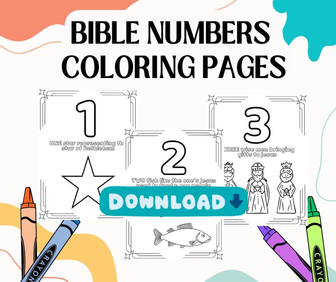 Bible Numbers Coloring Pages | Christian Numbers Activity | Sunday ...