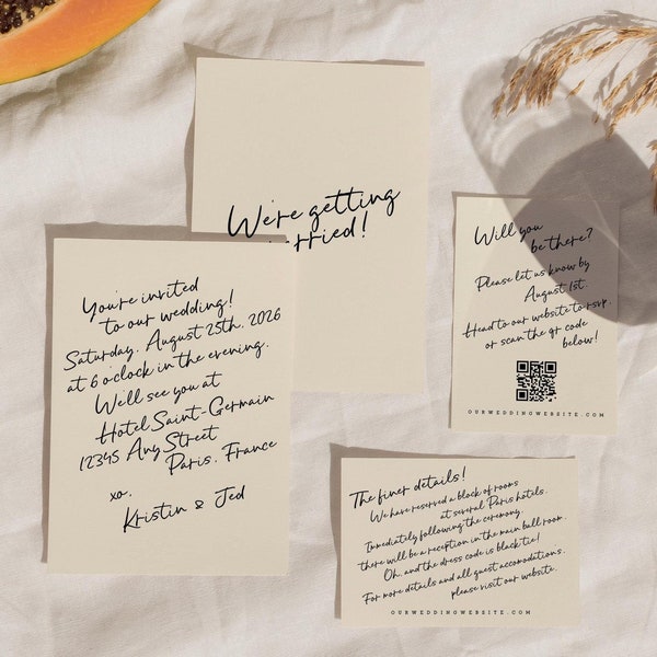 The Vivienne - Art Nouveau Wedding Invitation Template, Printable ...