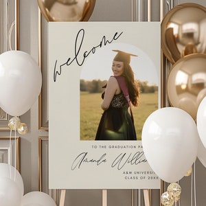 Graduation Party Sign, Photo Graduation Welcome Poster, Welcome Sign ...