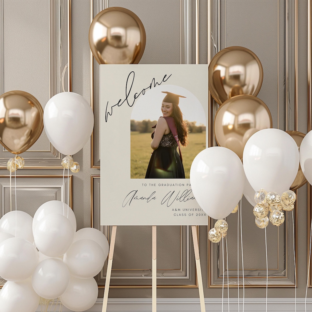 Graduation Party Sign, Photo Graduation Welcome Poster, Welcome Sign ...