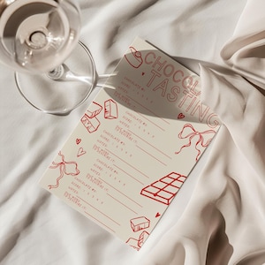 Chocolate Tasting Score Card Template, Wine Tasting, Printable Game ...