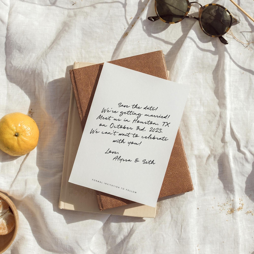 Handwritten Save the Date Template, Handwritten Invite, Modern Wedding ...