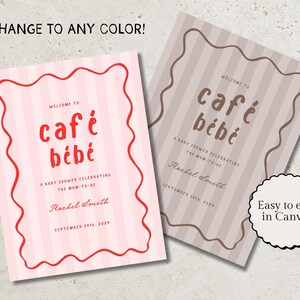 Editable Baby Shower Welcome Sign Café Bébé Coffee Theme Party 18x24 ...