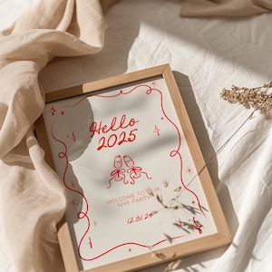 New Years Eve Welcome Sign Template, NYE Party Sign, Trendy NYE Welcome ...