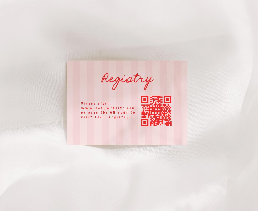 Editable Baby Registry Card Template, Baby Registry Insert, Baby Shower ...