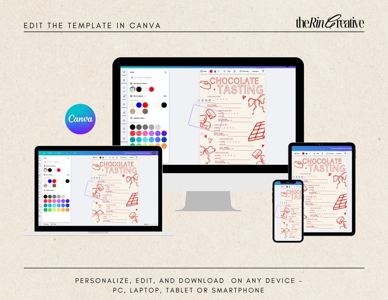 Chocolate Tasting Score Card Template, Wine Tasting, Printable Game ...