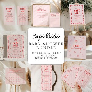 Editable Baby Shower Welcome Sign, Café Bébé, Coffee Theme Baby Shower ...
