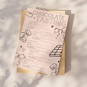 Chocolate Tasting Score Card Template, Wine Tasting, Printable Game ...