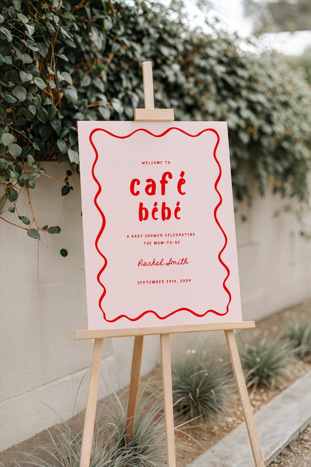 Editable Baby Shower Welcome Sign, Café Bébé, Coffee Theme Baby Shower ...