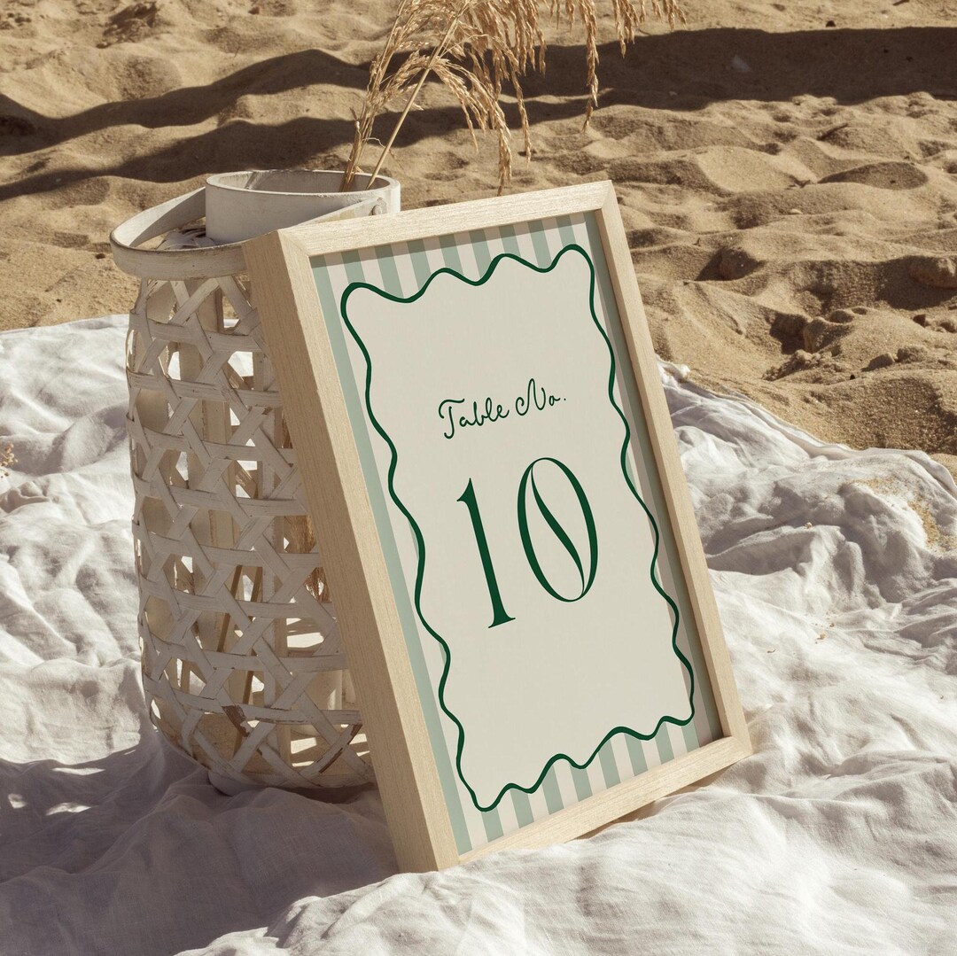 Table Number Sign Template, Modern Wedding Table Numbers, Whimsical ...