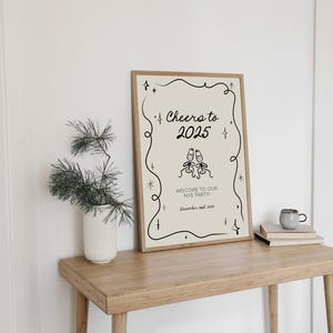 New Years Eve Welcome Sign Template, NYE Party Sign, Trendy NYE Welcome ...