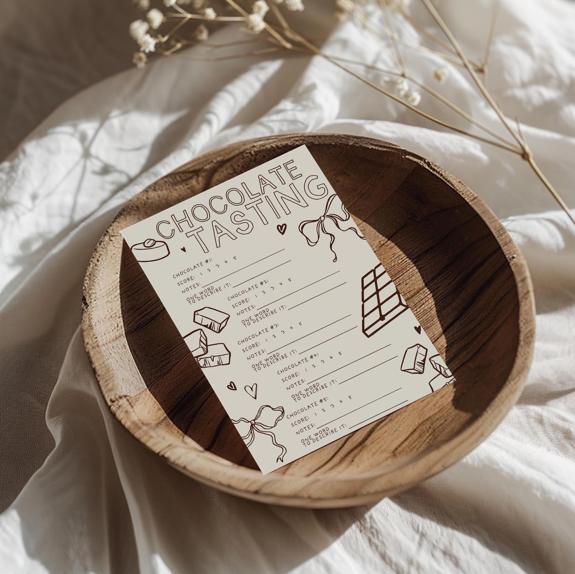 Chocolate Tasting Score Card Template, Wine Tasting, Printable Game ...