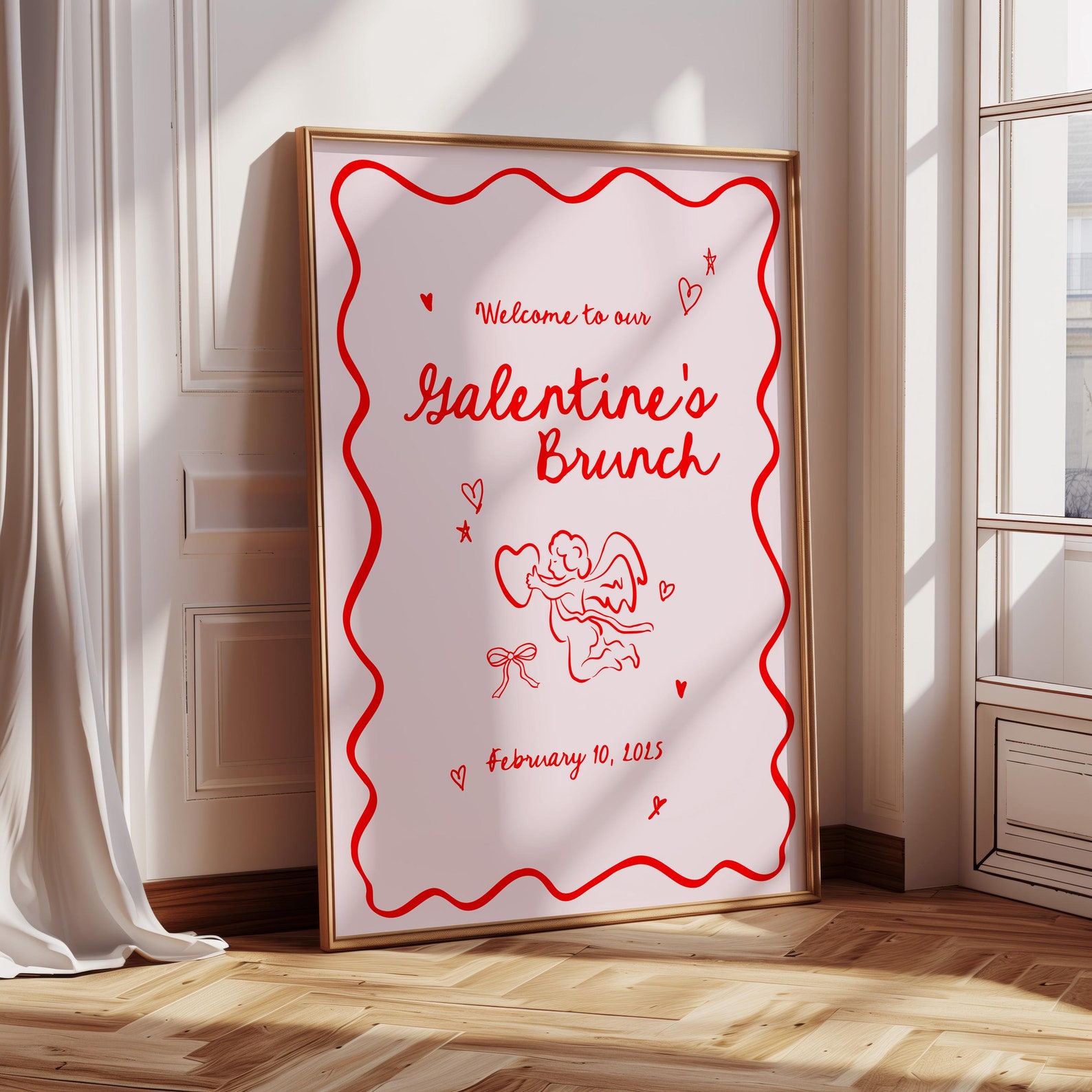 Galentine's Party Welcome Sign Template, Editable Welcome Sign ...