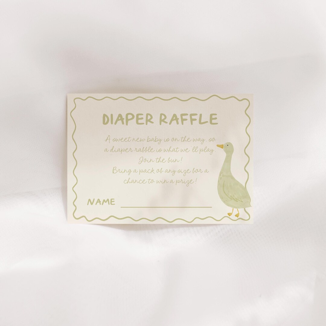 Diaper Raffle Card Template, Baby Shower Diaper Raffle Insert ...