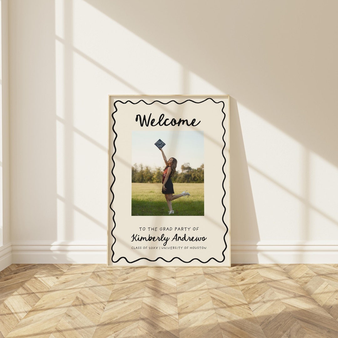 Grad Party Sign, Photo Graduation Poster, Welcome Sign, Sign for ...