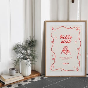 New Years Eve Welcome Sign Template, NYE Party Sign, Trendy NYE Welcome ...