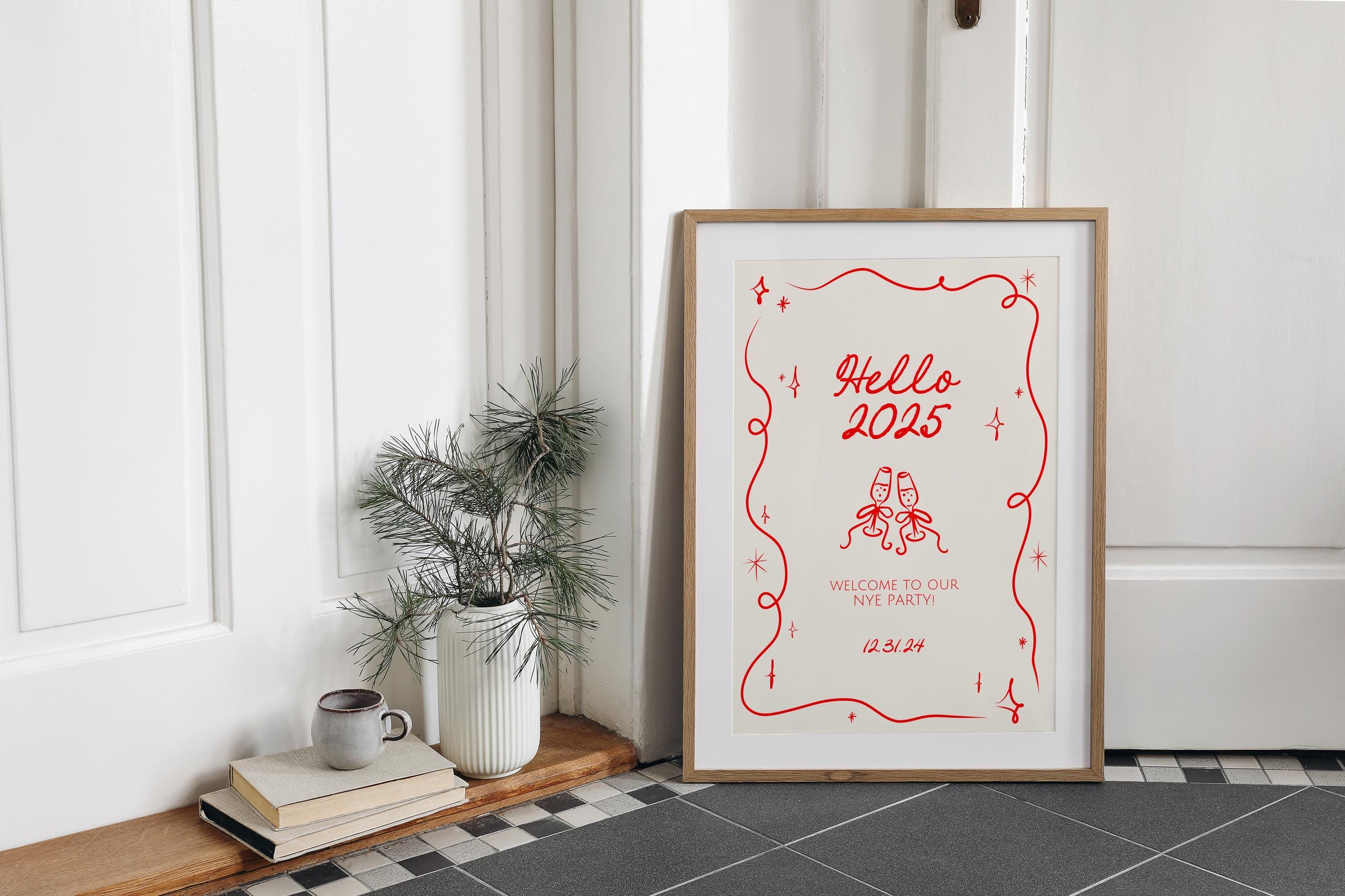 New Years Eve Welcome Sign Template, NYE Party Sign, Trendy NYE Welcome ...