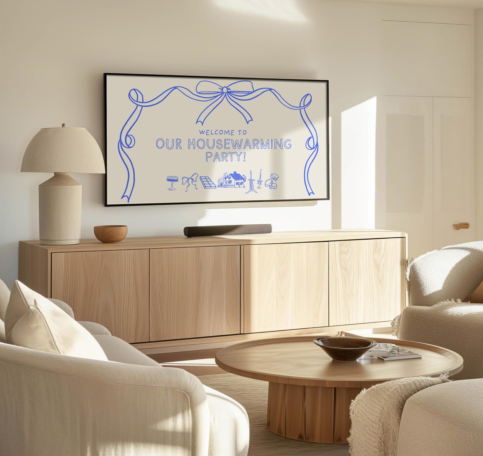 Frame TV Artwork Template, Housewarming Frame TV Art, Editable Frame TV ...