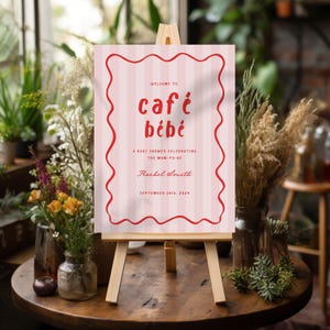 Editable Baby Shower Welcome Sign Café Bébé Coffee Theme Party 18x24 ...