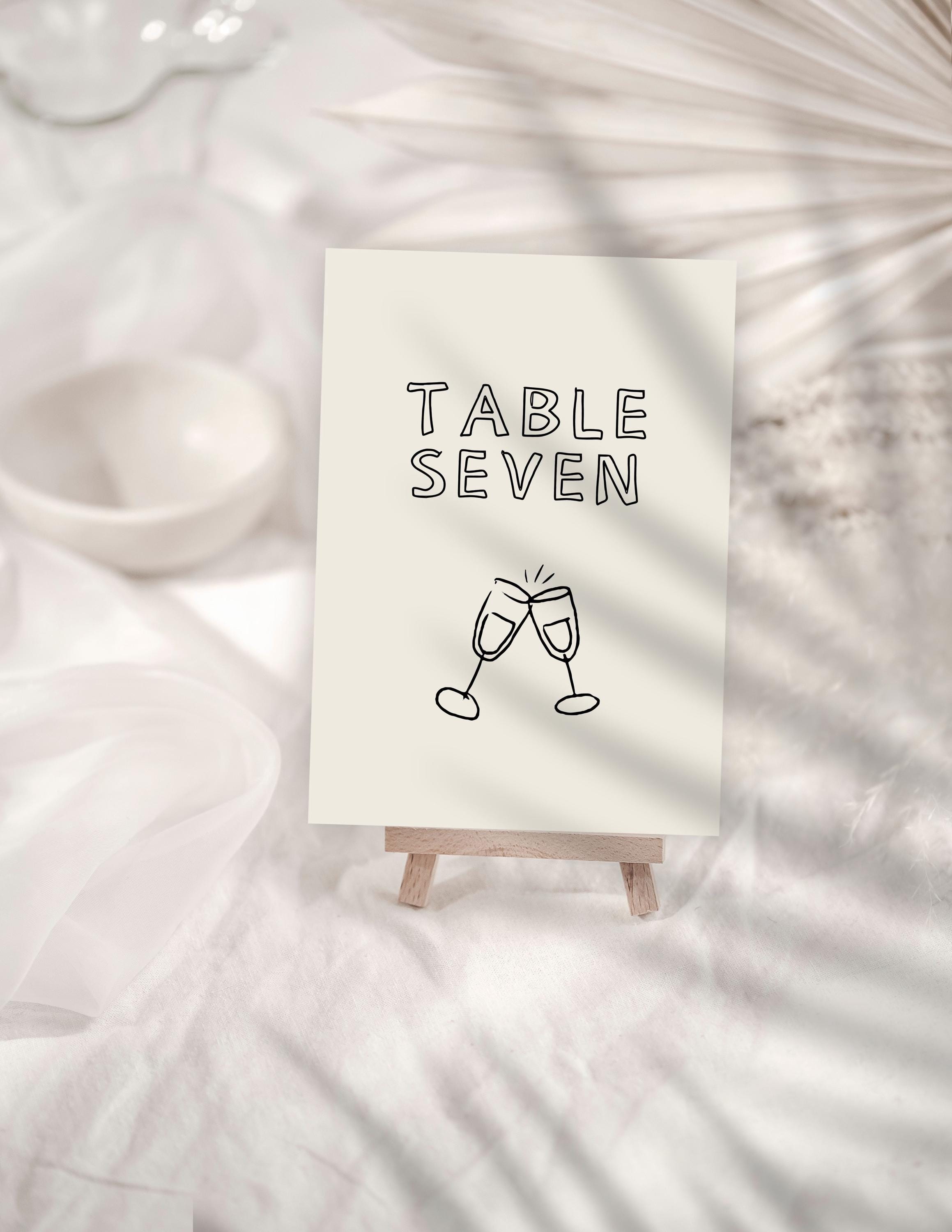 Editable Table Number Template Digital Download Printable Wedding ...