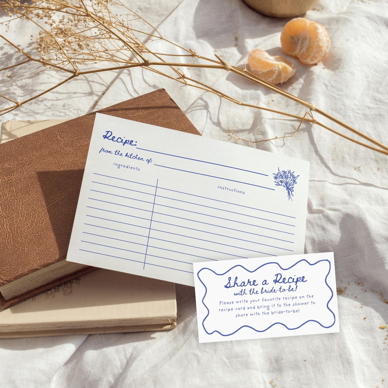 Recipe Card Template, Bridal Shower Recipe Card Insert, Recipe Request ...