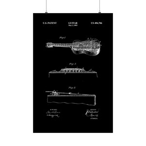 Vintage Guitar Patent Drawing Poster - Etsy