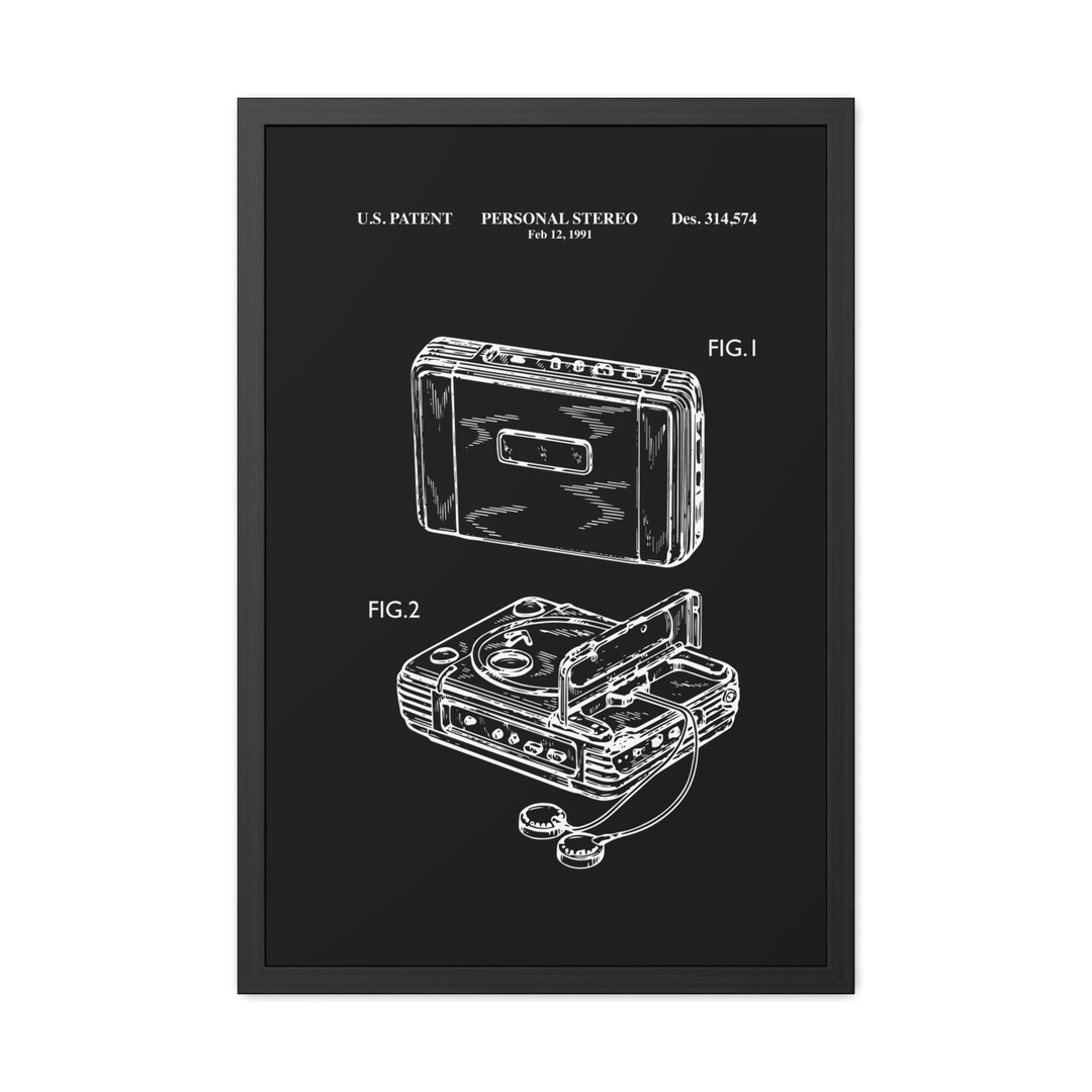 Framed 1991 Personal Stereo Patent Poster - Etsy