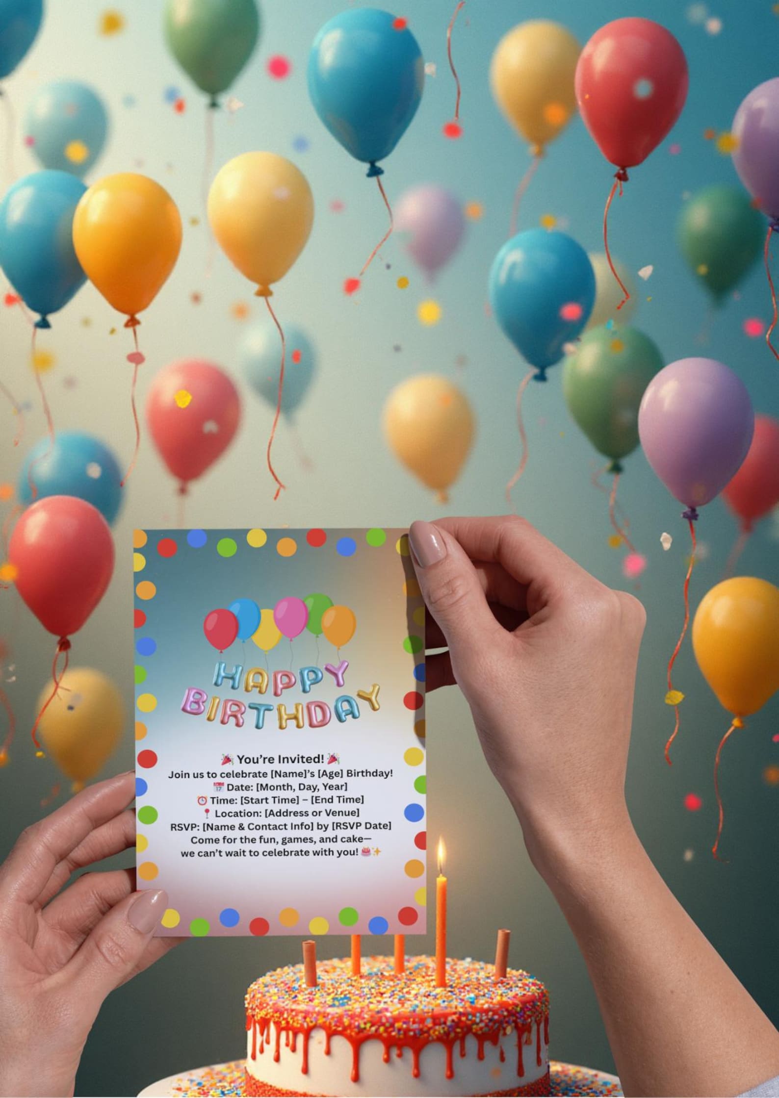 Birthday Invitation PDF Printable Editable - Etsy
